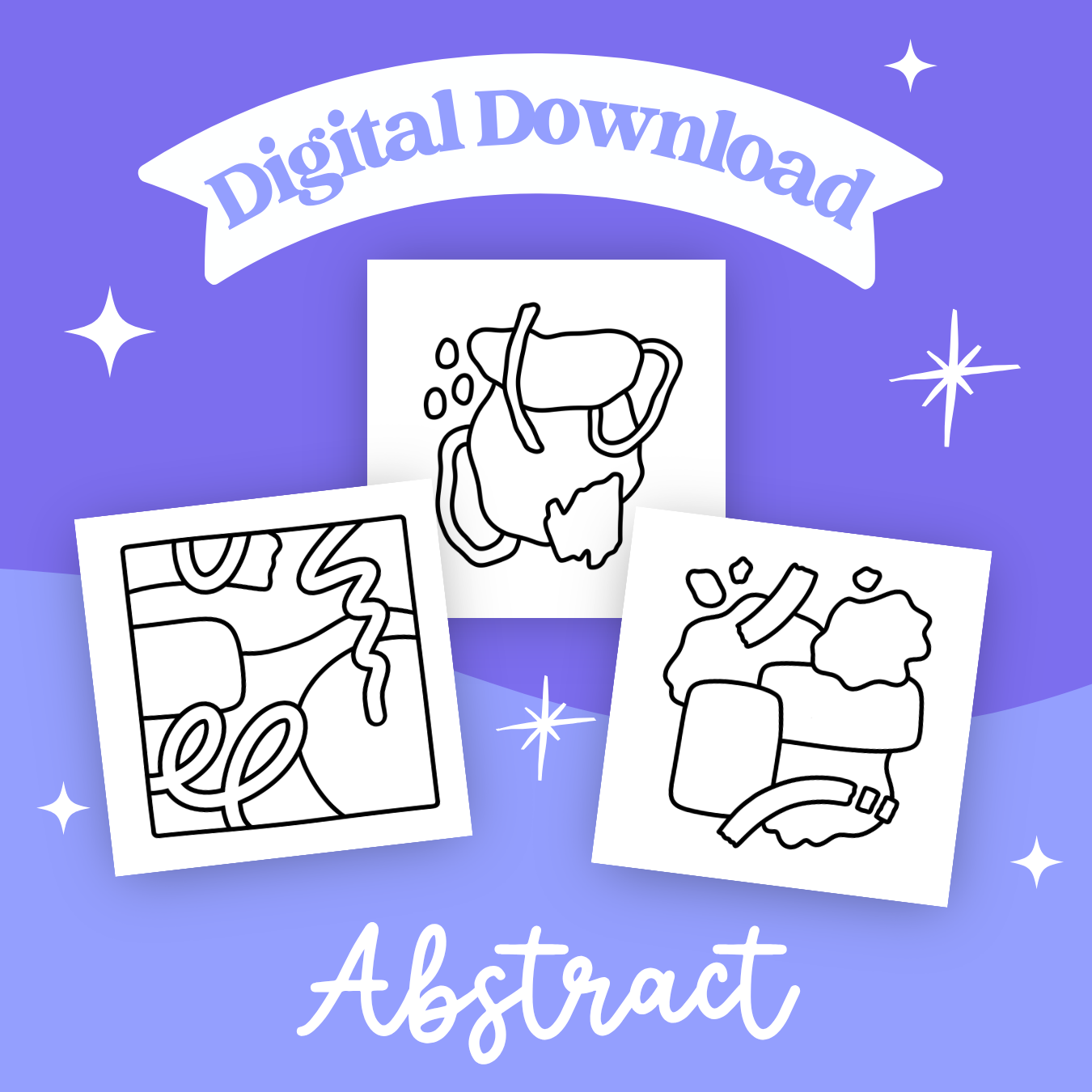 Abstract Bold & Easy Printable Coloring Pages – Megan Miles Art